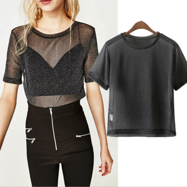 Fashion Summer Gauze Transparent Contracted Sexy Top on Luulla