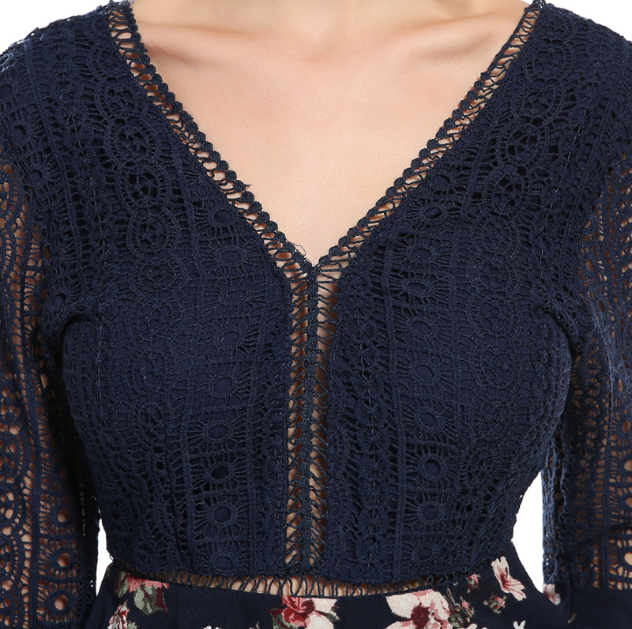 Sexy Lace Cutouts With Flared Sleeves And Slacks With Plunging ...