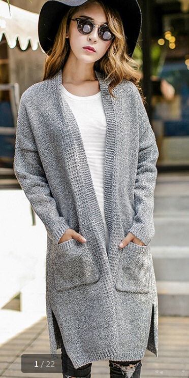 FASHION GREY CARDIGAN HIGH QUALITY on Luulla