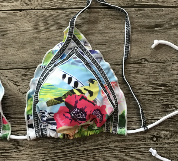 The Sexy Ladies Bikini Flower Pattern Printing Swimwear on Luulla