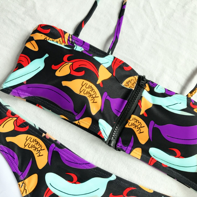 The Printed Zipper Lady Swimsuit Sexy Swimsuit Fission on Luulla