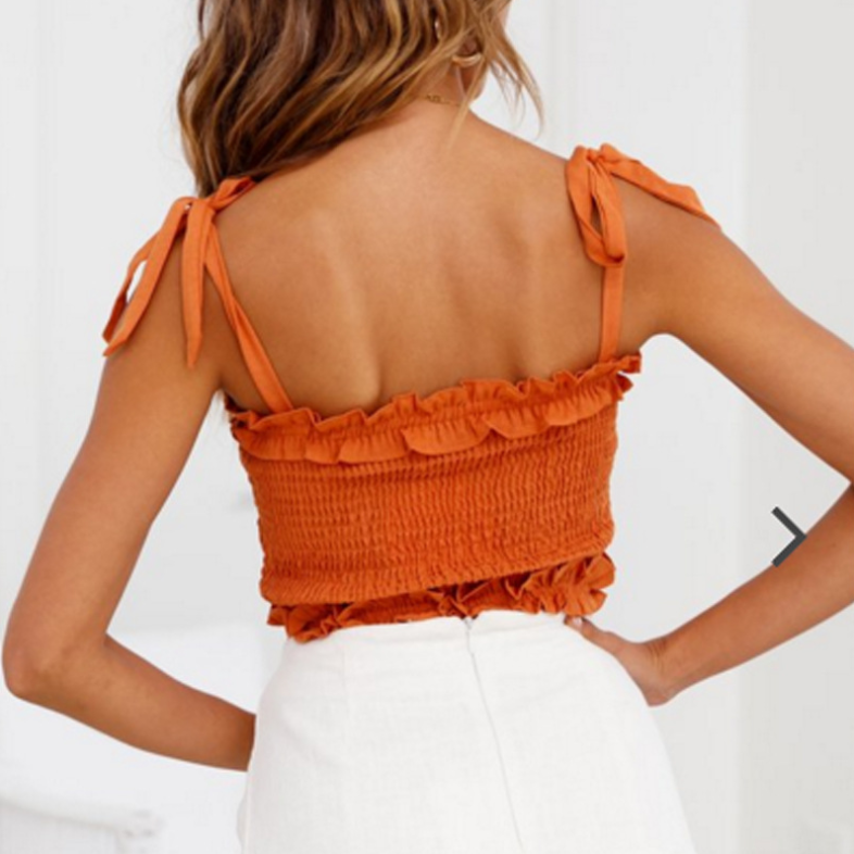 Hot Style Pleated Short Bodice Top With And Chiffon Vest on Luulla