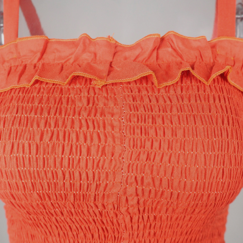 Hot Style Pleated Short Bodice Top With And Chiffon Vest on Luulla