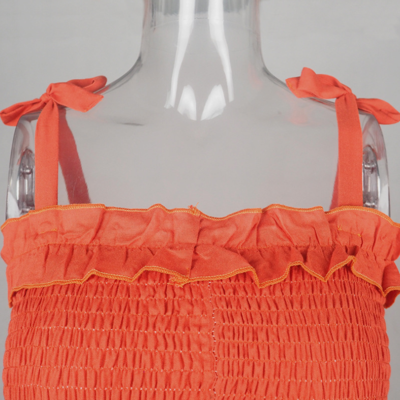 Hot Style Pleated Short Bodice Top With And Chiffon Vest on Luulla