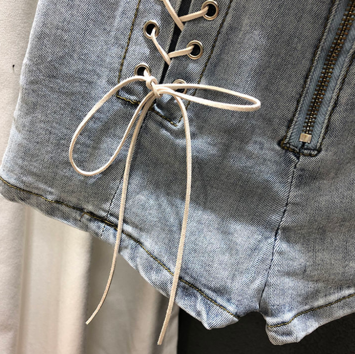 Summer Fashion Slim Tie Zipper Nightclub Fashion Show Thin Ultra Short ...