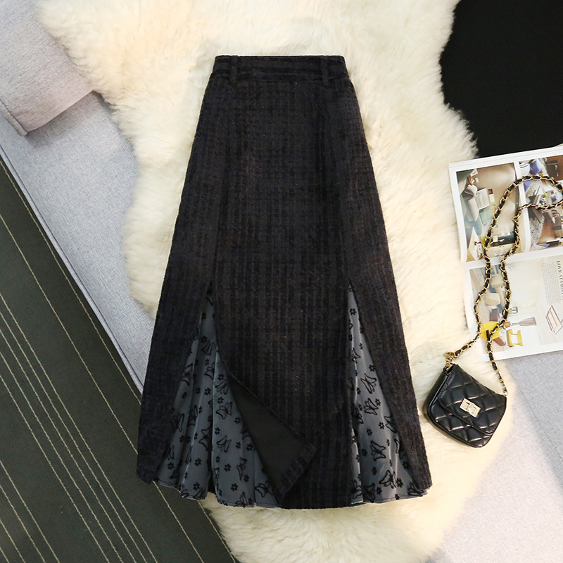 The Black Half Skirt Female Autumn And Winter In The Long High Waist ...