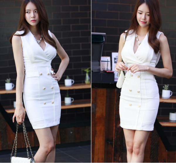 Cute V Slim Show Body Dress on Luulla