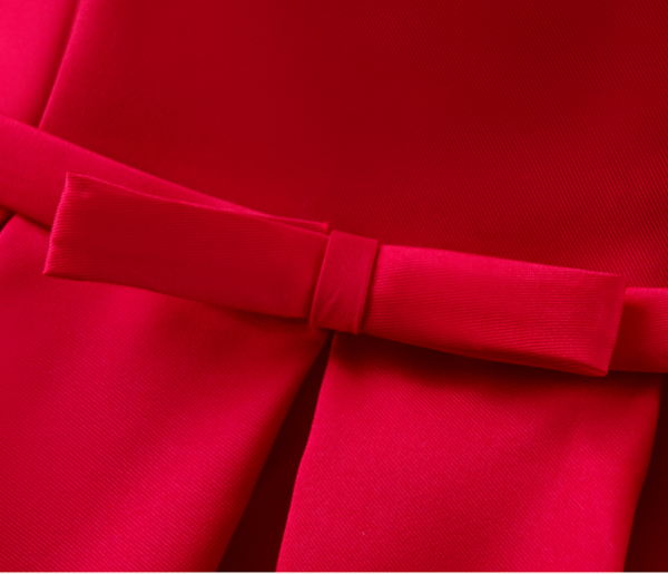 The Red Strapless Evening Dress Dress Dress Party Short Slim Wedding ...